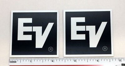 EV ELECTRO-VOICE SPEAKER Badge Logo Emblem Square Aluminum Pair EV-MTL1 ...
