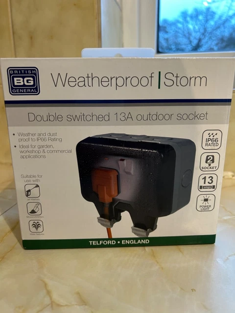 BG STORM WEATHERPROOF Double Switched 13A Outdoor Socket. £19.00 ... BG STORM WEATHERPROOF Double Switched 13A Outdoor Socket. £19.00 ...