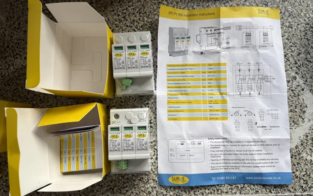 DC SPD 3P 1000V Surge Protector Protective Device DC 40kA £27.71 ...