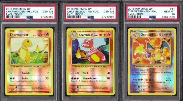 POKEMON TCG - Charizard Evolution Line Trio - PSA 10 - 11/108 - XY ...