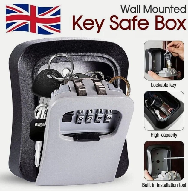 4-DIGIT COMBINATION SPARE Key Safe Storage Lock Box Key Lock Box Wall ...