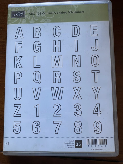 STAMPIN' UP! ABC-123 OUTLINE ALPHABET & NUMBERS Stamp Set Gently Used ...