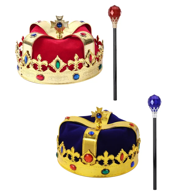 CHILDREN EMPEROR PERFORMANCE Props Funny King Crown Hat Durable Scepter ...