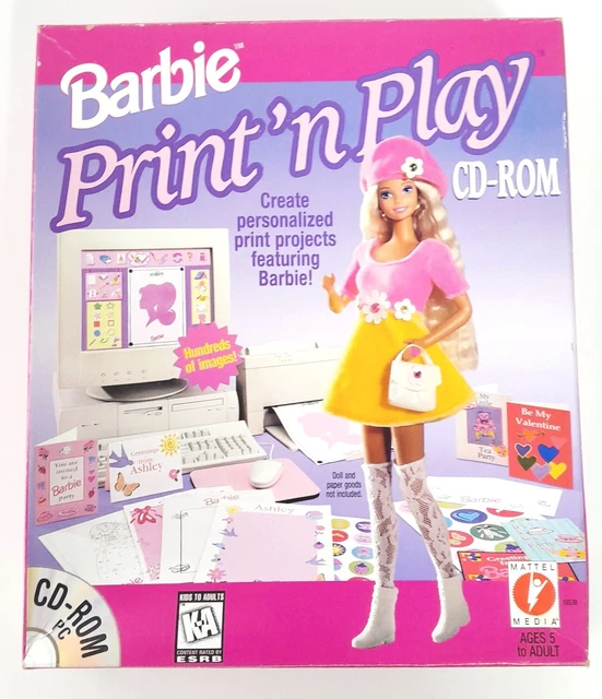 BARBIE PRINT AND Play Cards And Invitations Cd-Rom Pc, 1996 EUR 21,84 ...