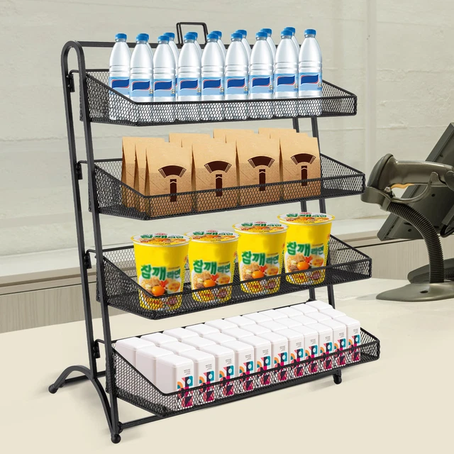 4 TIERS RETAIL Counter Display Rack Stand Food Snack Candy Display ...