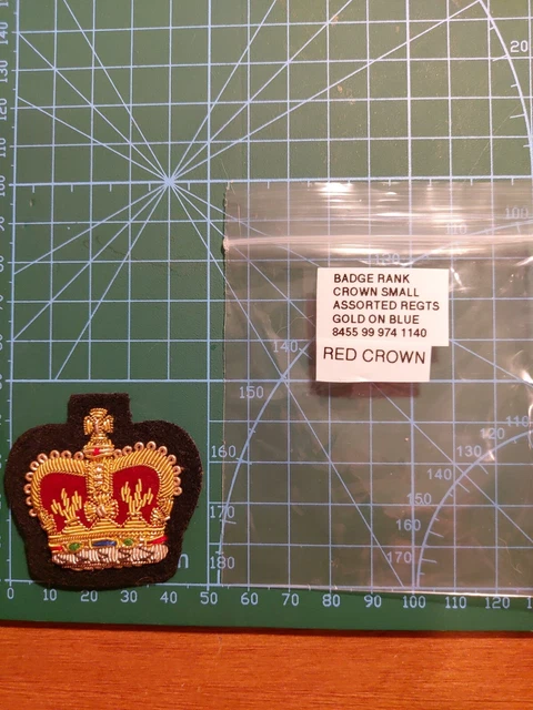 BRITISH ARMY MILITARY Rank Badge Cloth, Small Crown £5.00 - PicClick UK