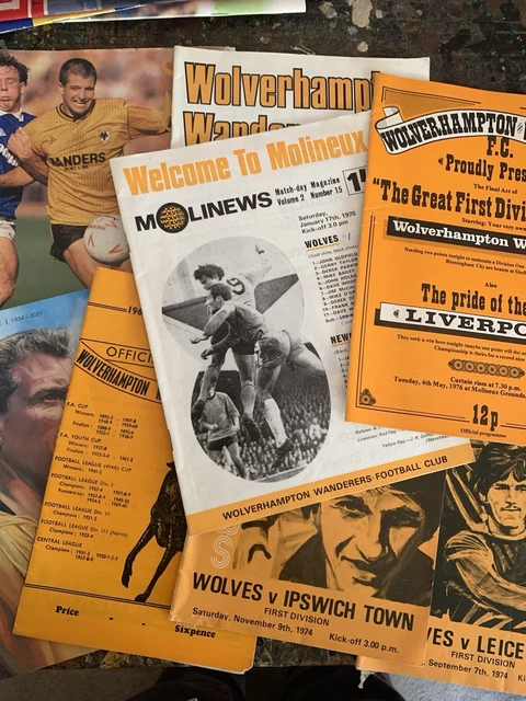 WOLVERHAMPTON WANDERERS FC Programmes Bundle 1960s - 2020s Football ...