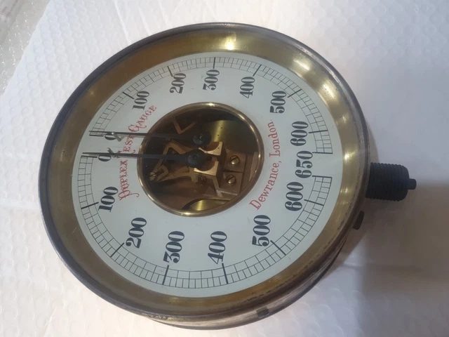 ANTIQUE DUPLEX BRASS Steam engine Test Gauge Dewrance London Rail ...