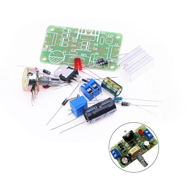 LM317 ADJUSTABLE POWER Supply Kit DC Circuit DIY Teaching Training Pa ...