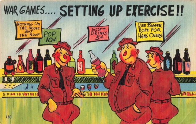 SOLDIERS, WAR GAMES, Soda Pop Fountain, Military Humor Comic, Vintage ...