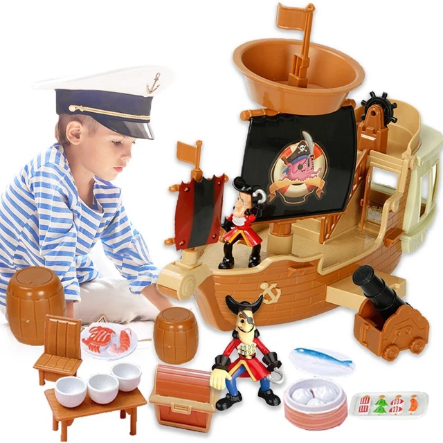 KIDS PIRATE SHIP Playset Pretend Play Action Figure Boat Toy Ship Model ...