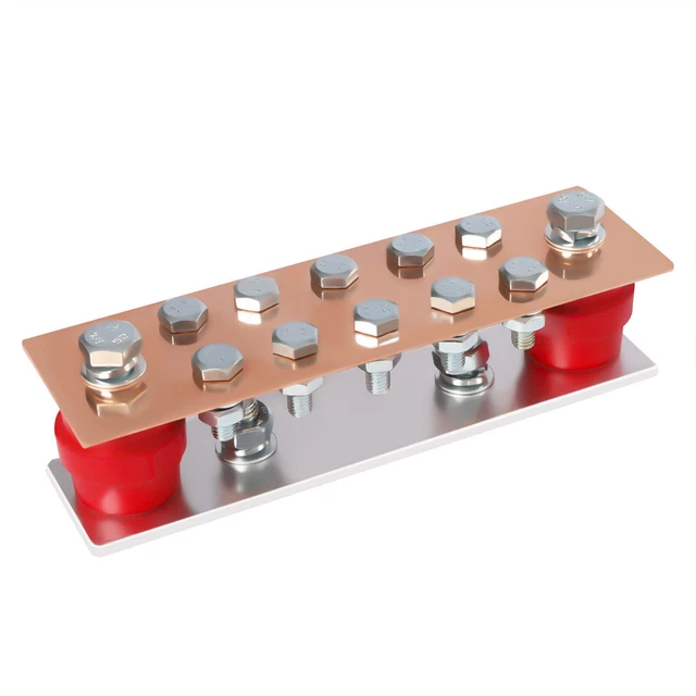 COPPER GROUND BAR 10 Terminal Positions Copper Grounding Busbar 2"x 2. ...