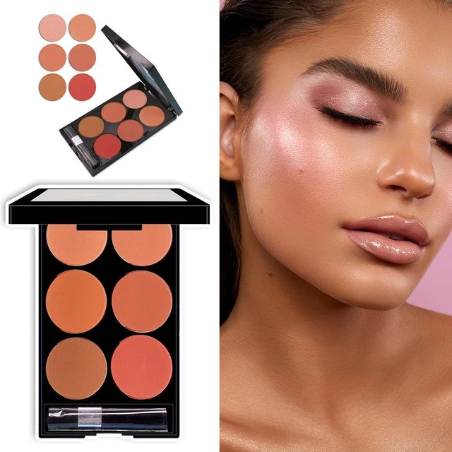 6 COLORS BLUSH Contouring Palette- Makeup Highlighter Matte Eyeshadow Palette β> £5.56 - PicClick UK