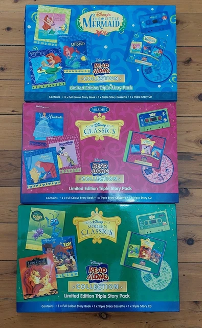 DISNEY CLASSIC READ Along Collection Books Tape CD Cinderella Snow ...