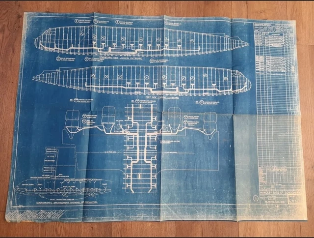 VINTAGE RAF HANDLEY Page Hastings Blueprint Design Plan £15.00 ...