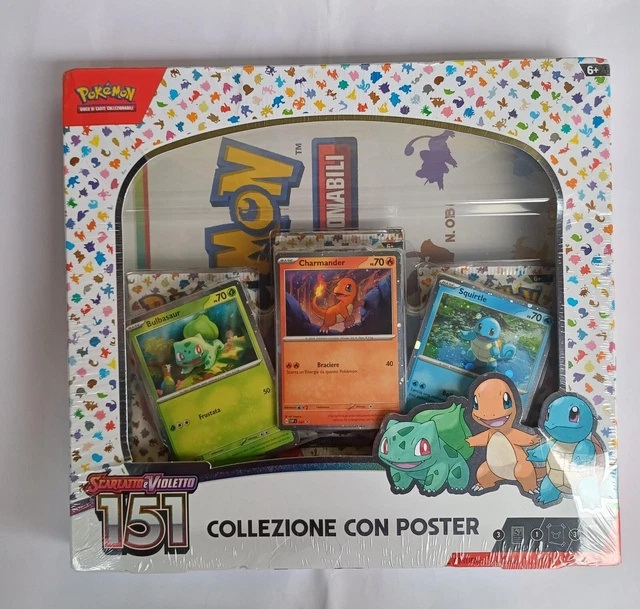 POKEMON 151 COLLEZIONE Con Poster Bulbasaur Charmander Squirtle Starter ...