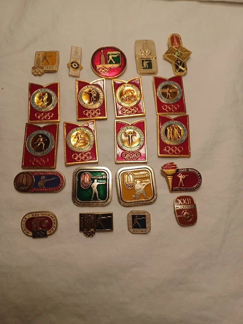 1980 MOSCOW (MOCKBA) OLYMPICS Pin Set (Olympic Games/Badges) 21 NICE ...