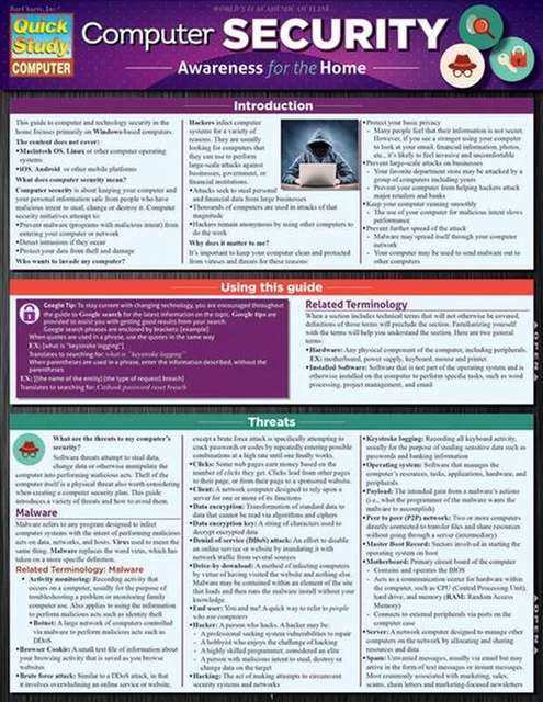 COMPUTER SECURITY: QUICKSTUDY Laminated Reference Guide by BarCharts ...
