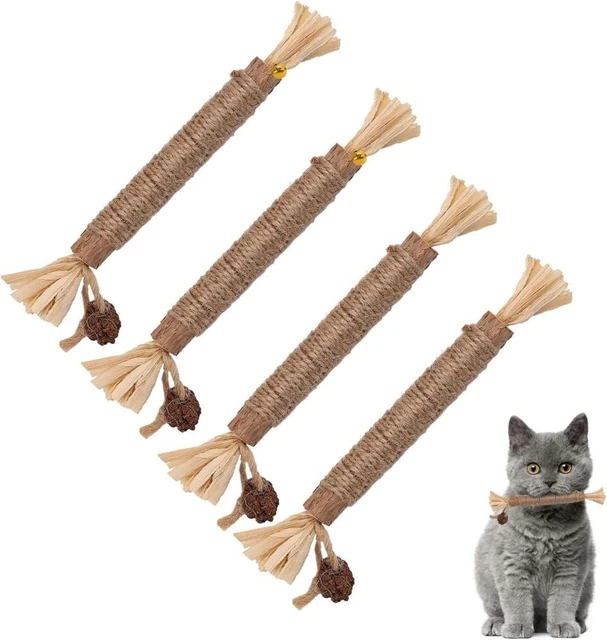 4 PACKS CATNIP Toys, Silvervine Chew Sticks Cat Teeth Cleaning Toy Or ...