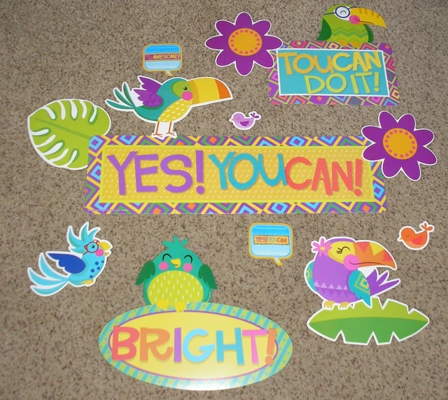 TEACHER CLASSROOM DECOR: "Yes You Can" Motivational Bulletin Board Set ...