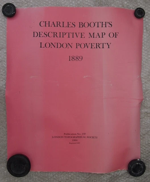 CHARLES BOOTH'S DESCRIPTIVE Map of London Poverty 1889 4 Sheets Printed ...
