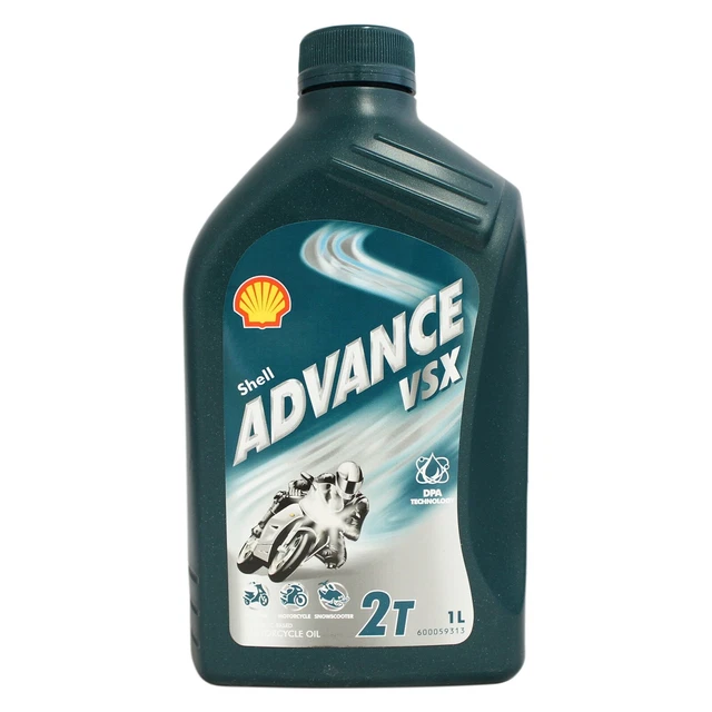 SHELL ADVANCE VSX 2T Two-Stroke Motorcycle, Scooter Engine Oil 1 Litre ...