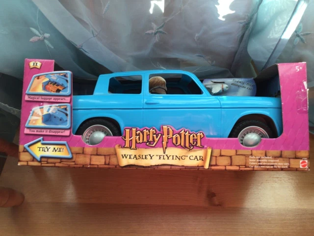 VINTAGE HARRY POTTER Weasley Flying Car Ford Anglia Ron Hermione Owl ...