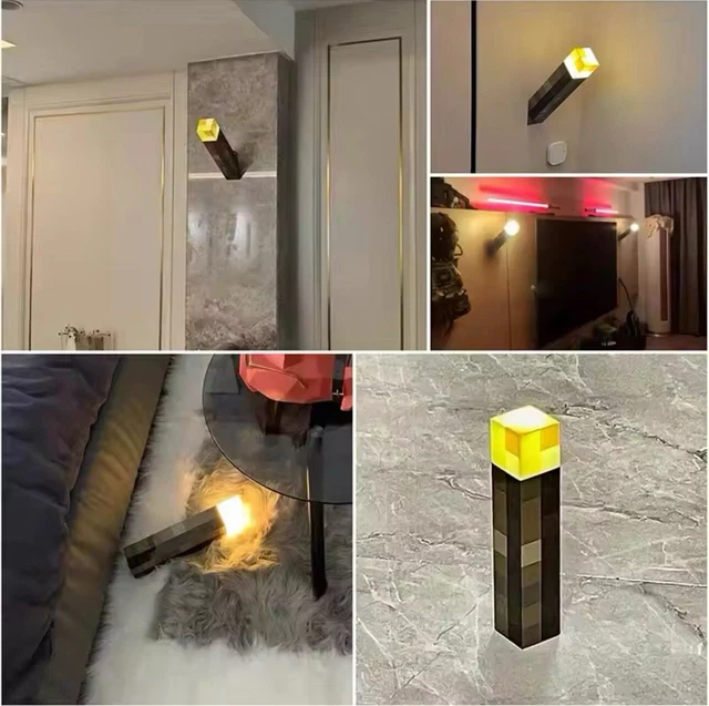 MINECRAFT LIGHT UP Wall Torch, Aesthetic light, y2k vibes, modern light ...
