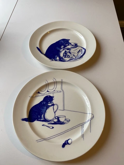 NATIONAL TRUST COLLECTORS Blue Cat Plates x2 Kingston Lacy Dorset £25. ...