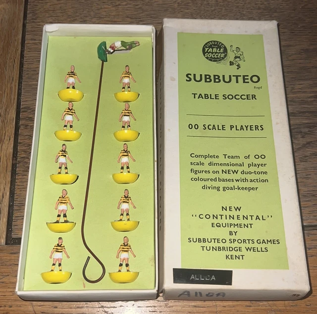 VINTAGE 1960 SUBBUTEO Table Soccer Football Team Alloa Original Box ...