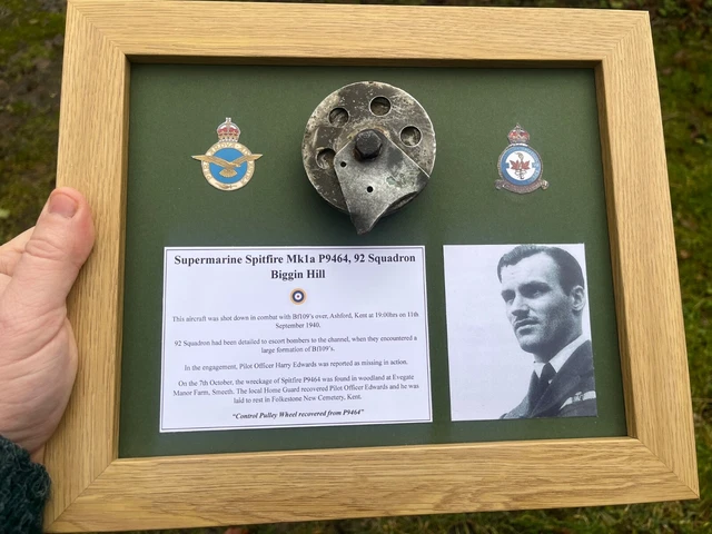 WW2 BATTLE OF Britain Supermarine Spitfire relic display, P9464, 92 ...