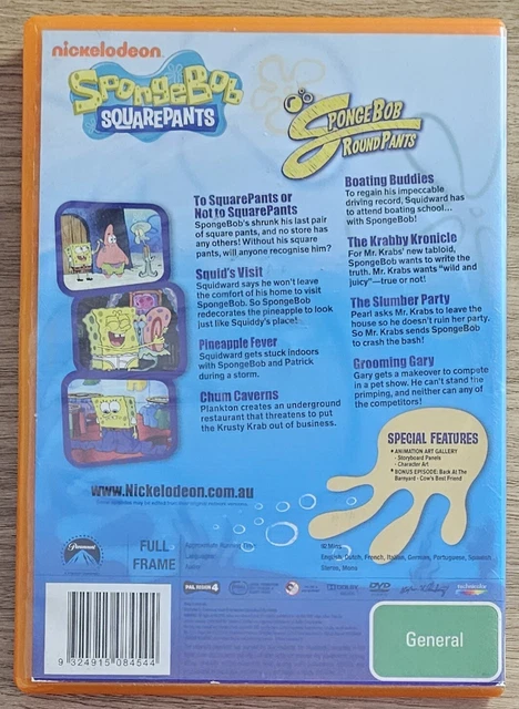 # SPONGEBOB SQUAREPANTS: SpongeBob RoundPants ~ DVD ~ Region 4 ~ PAL ...