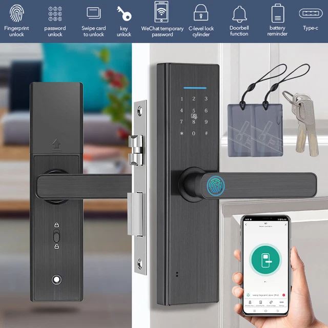 SMART DOOR LOCK Wifi Biometric Fingerprint Touch Password Digital ...