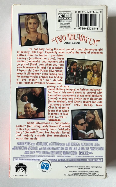 CLUELESS VHS 1995 Brittany Murphy Alicia Silverstone $4.95 - PicClick CA