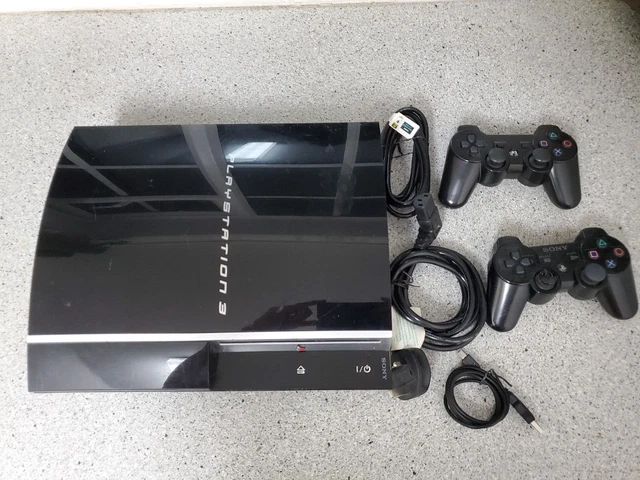 SONY PLAYSTATION 3 PS3 Console Black 40GB CECHG03 inc 2 controllers and ...