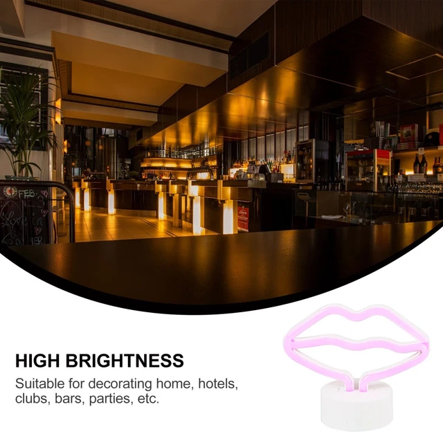 ACRYLIC RED LIP Shape Night Lamp LED Neon Signs Light Desktop Light ...