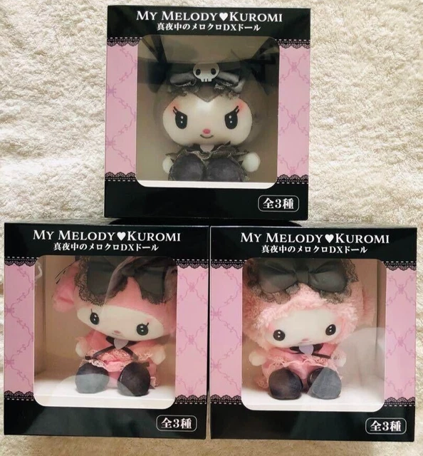 MY MELODY KUROMI Piano Plush Toy Midnight Merokuro DX Doll Set of 3 ...