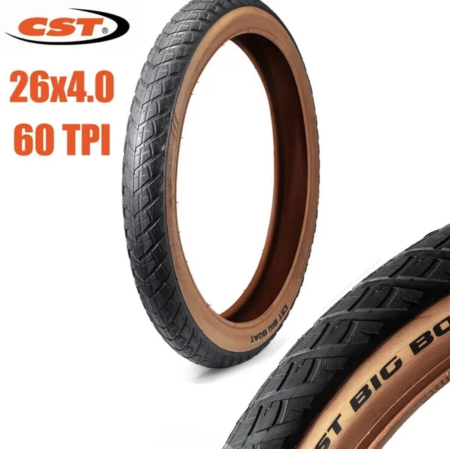 CST BIG BOAT 26 x 4.0 Tire Wire bead Brown wall 60 TPI Bicycle tyre $75 ...