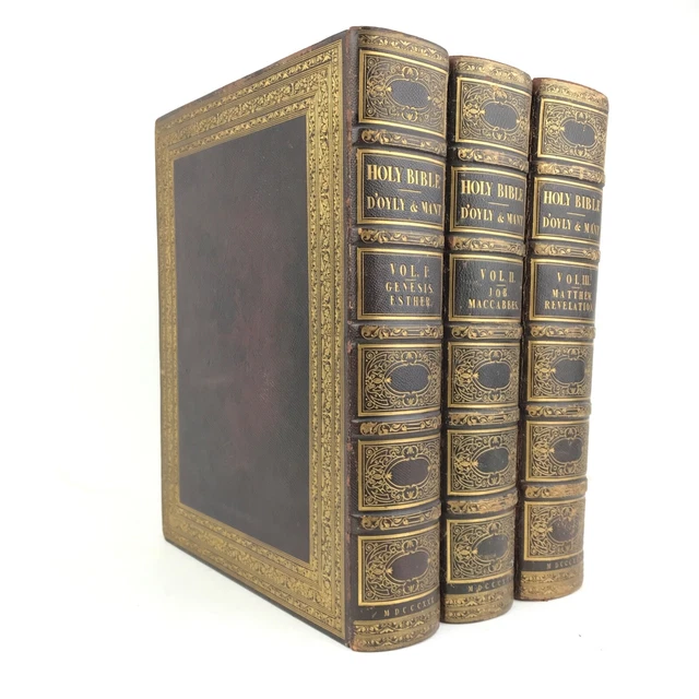 THE HOLY BIBLE 1830 George D'Oyly CARTES Gravures 3 VOLUMES IN-4 £238. ...