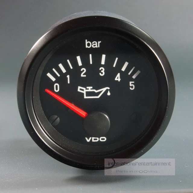 VDO ZUSATZ INSTRUMENT 5 BAR 12 VOLT GAUGE ÖLDRUCK OIL PRESSUR GAUGE ...