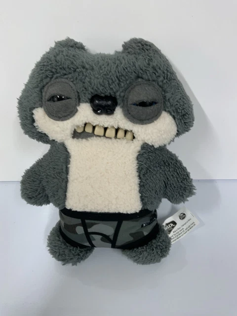 BUDGIE FUGGLER SKETCHY Squirrel Grey Funny Ugly Monster Plush Toy 9" £ ...