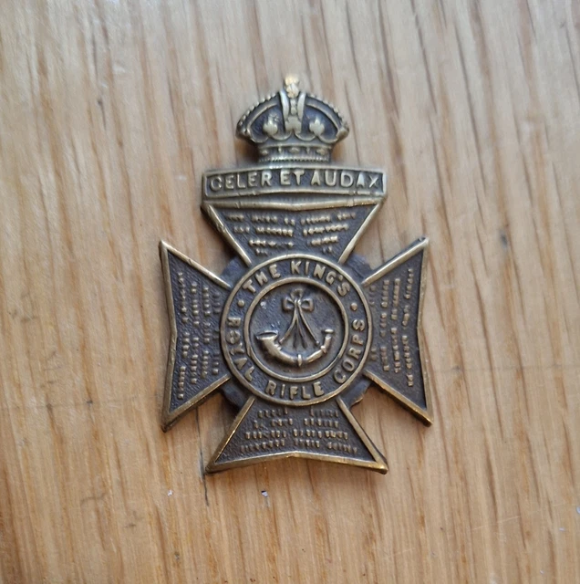 VICTORIAN KING'S ROYAL Rifle Corps Genuine British Army Stick Badge £11 ...
