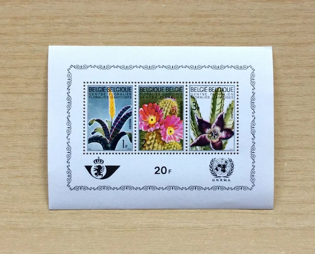 FRANCOBOLLI BELGIO -FOGLIETTO 3 Pz. - Floralies Gantoises - 20 F 1965 ...