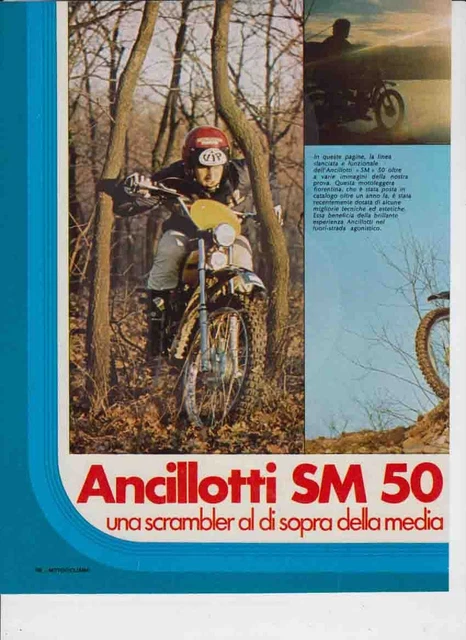 ADVERTISING TEST MOTO ANCILLOTTI SM 50 1974 -MOTOITALIANE REGOLARITA ...