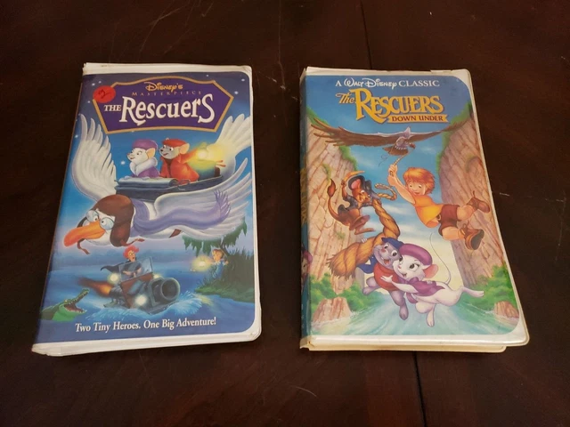 LOT OF 2 The Rescuers Disney VHS Tapes Rescuers and Resuers Down Under ...