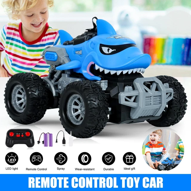 REMOTE CONTROL SHARK Monster Truck All Terrains Stunt RC Toy Car Kids ...