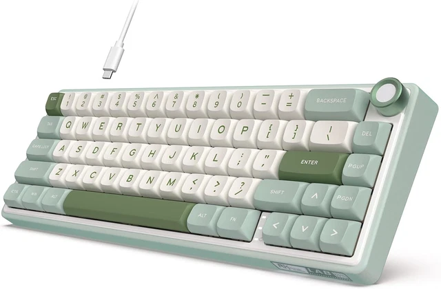RK ROYAL KLUDGE R65 Wired Mechanical Keyboard with Knob, 60% Percent ...