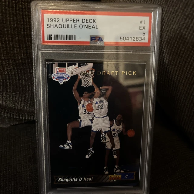 1992 UPPER DECK Trade Card #1b Shaquille O'Neal Magic RC Rookie HOF PSA ...