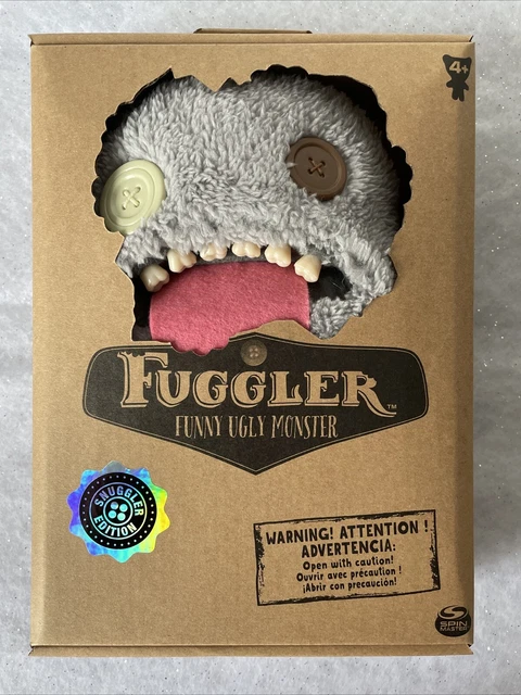FUGGLER FUNNY UGLY Monster Grey Fur Grin Grin SNUGGLER EDITION Plush ...