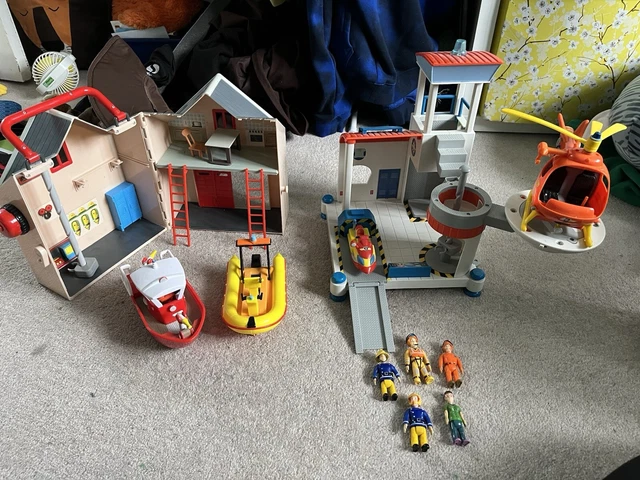 FIREMAN SAM OCEAN rescue playset plus Firestation bundle including 5 figures. £25.00 - PicClick UK